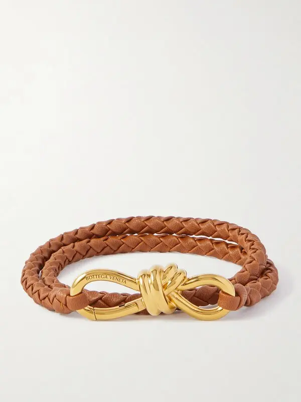 Bottega Veneta Andiamo Intrecciato Leather Belt - Brown