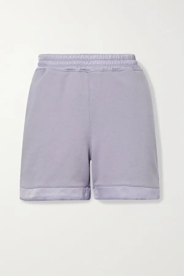 RtA Edgar Satin-trimmed Cotton-jersey Shorts