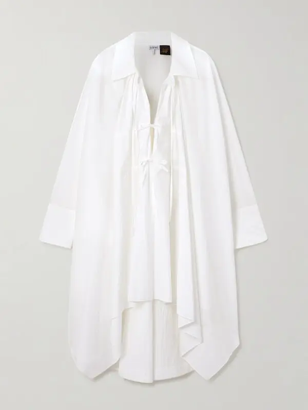 Loewe Paula's Ibiza Cotton-blend Poplin Midi Shirt Dress