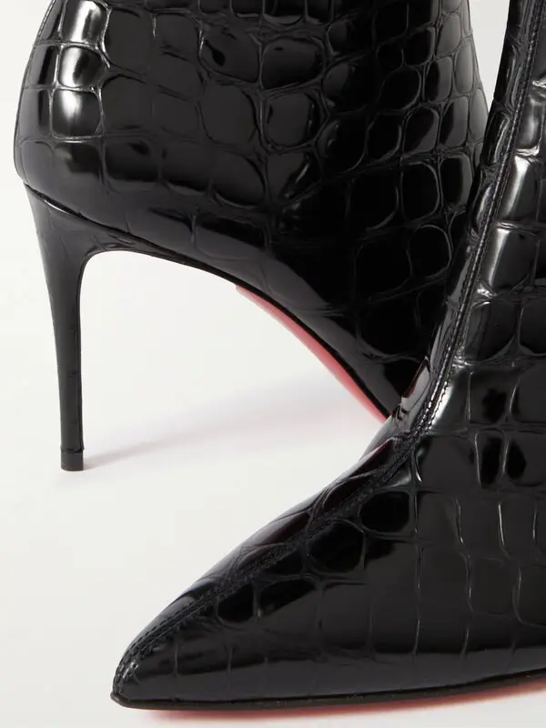 CHRISTIAN LOUBOUTIN So Kate Croc-effect Patent-leather Ankle Boots