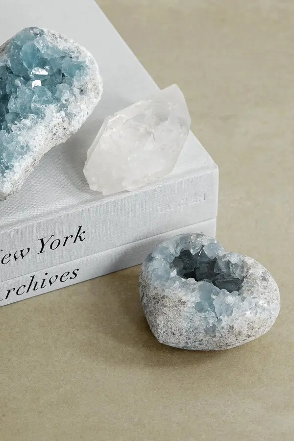 JIA JIA HOME Small Celestine Geode Heart