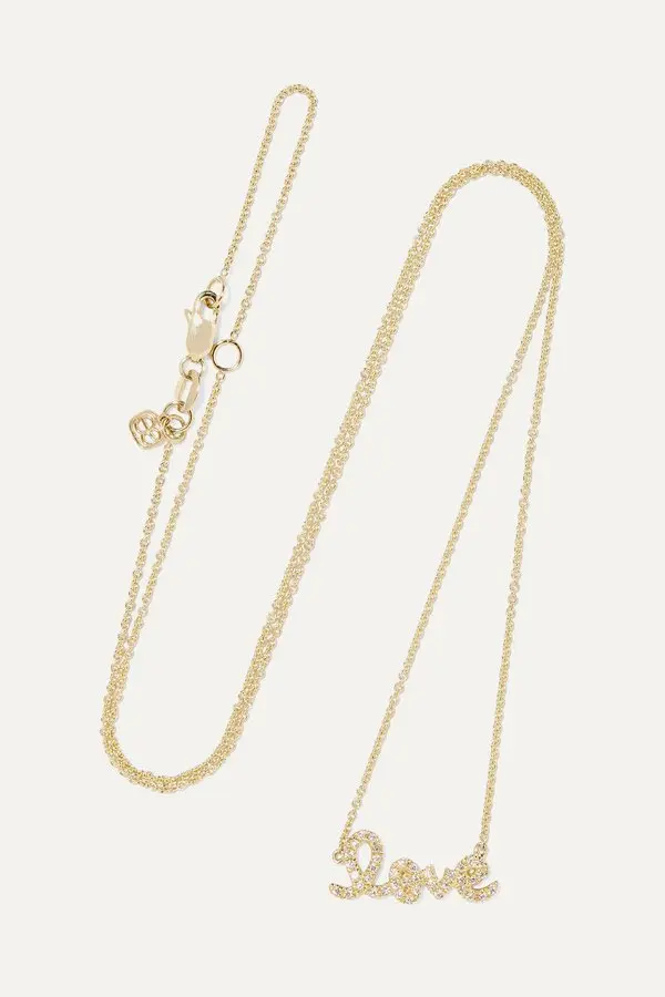 SYDNEY EVAN Love 14-karat Diamond Pendant Necklace - Gold