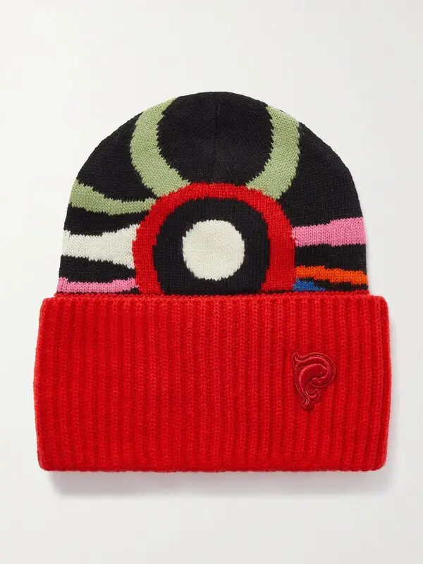 Emilio Pucci Wool-jacquard Beanie - Red