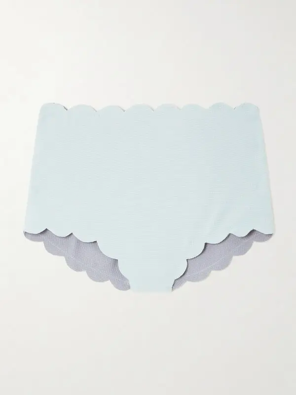 Marysia Santa Monica Reversible Scalloped Bikini Briefs - Blue