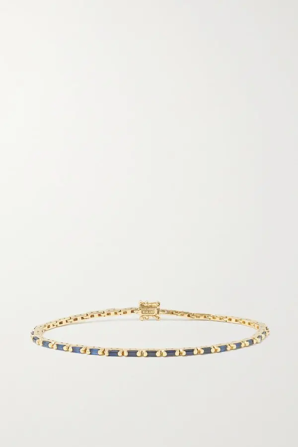 SUZANNE KALAN 18-karat Gold Sapphire And Diamond Tennis Bracelet - Blue