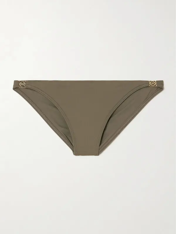 Loewe Paula's Ibiza Embellished Bikini Briefs - Green