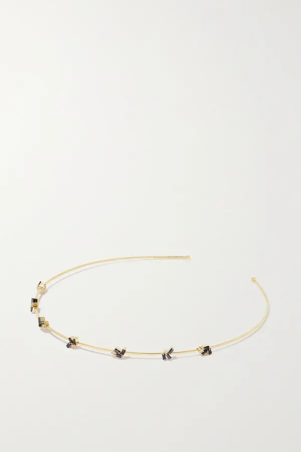 SUZANNE KALAN 18-karat Sapphire And Diamond Headband - Gold