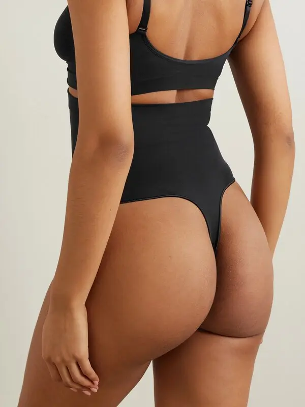 SKIMS Seamless Sculpt High-waisted Thong - Black
