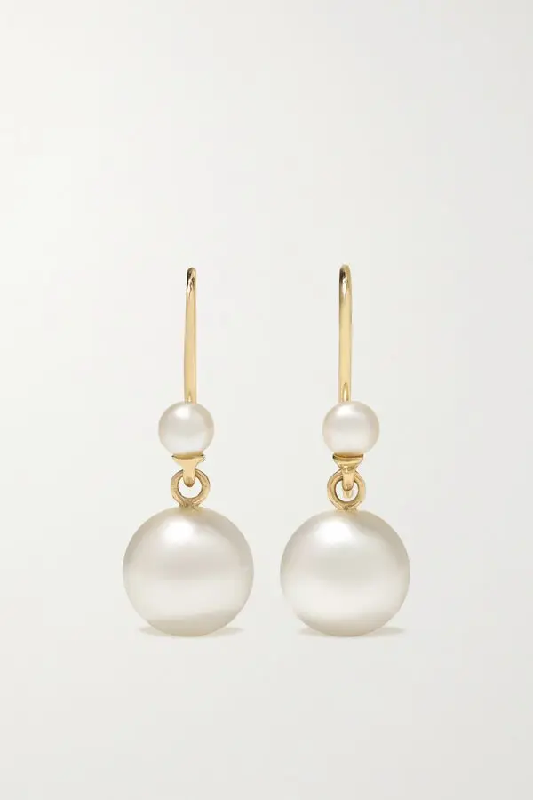 Mizuki 14-karat Freshwater Pearl Drop Earrings - Gold