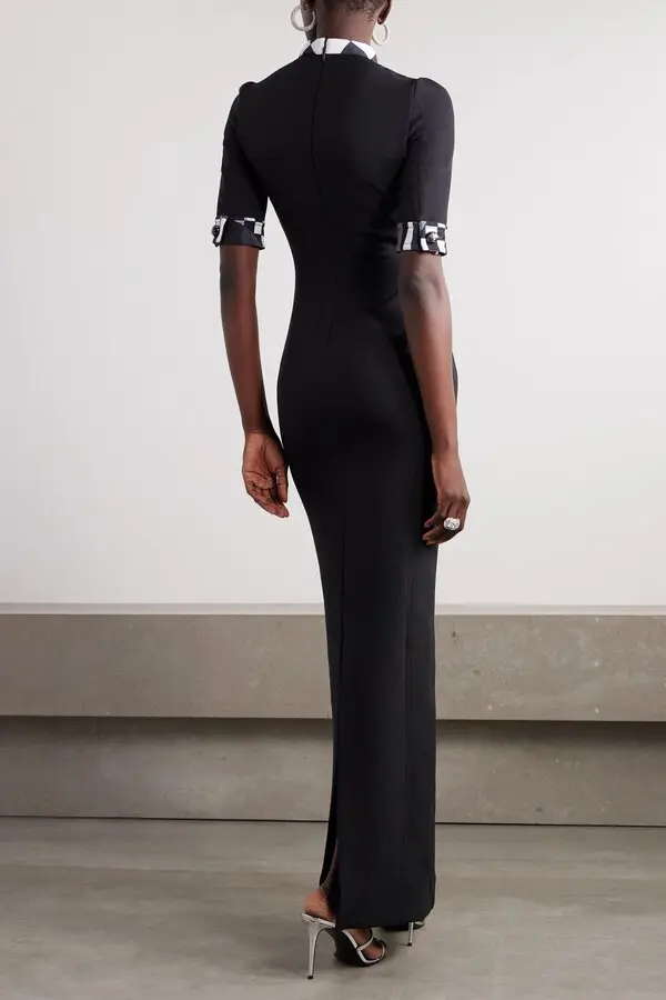 Emilio Pucci Checked Stretch-crepe Maxi Dress