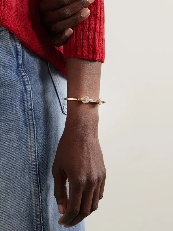 ANANYA Chakra Icon Rose Diamond And Quartz Bangle