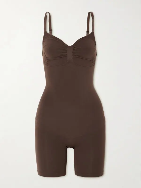 SKIMS Seamless Sculpt Mid Thigh Bodysuit - Brown