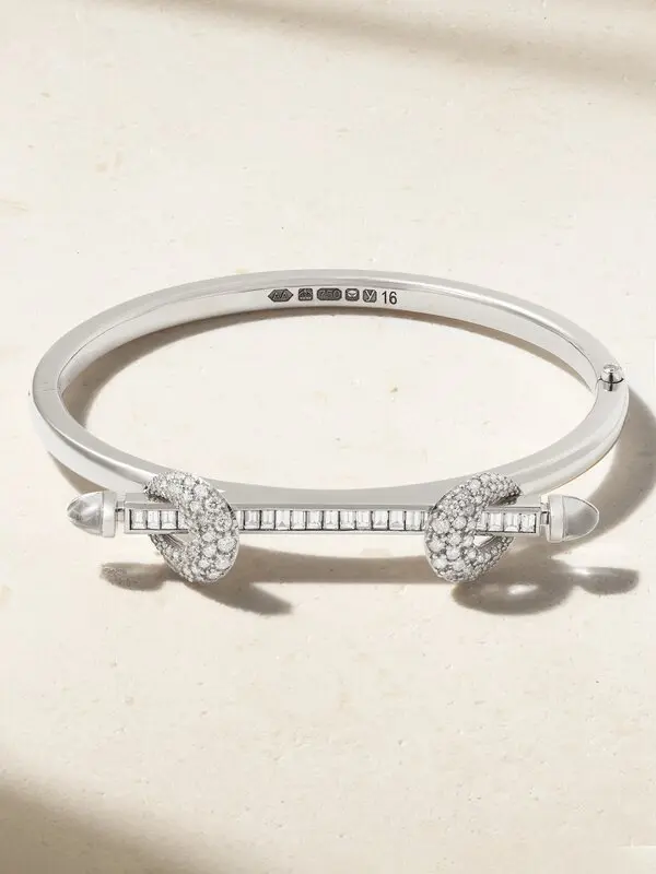 ANANYA Chakra Icon Diamond And Quartz Bangle - Gold