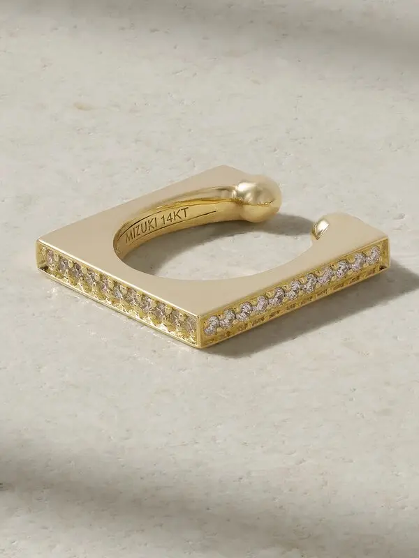 Mizuki 14-karat Diamond Ear Cuff
