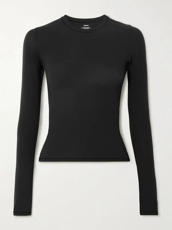 SKIMS Fits Everybody Long Sleeve T-shirt - Black