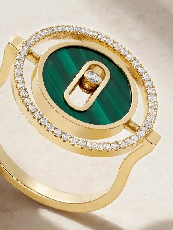 Messika Lucky Move 18-karat Gold, Malachite And Diamond Ring