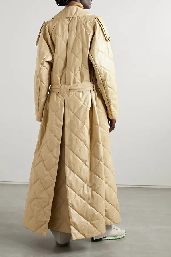 THE ROW Agathon Belted Quilted Leather Coat