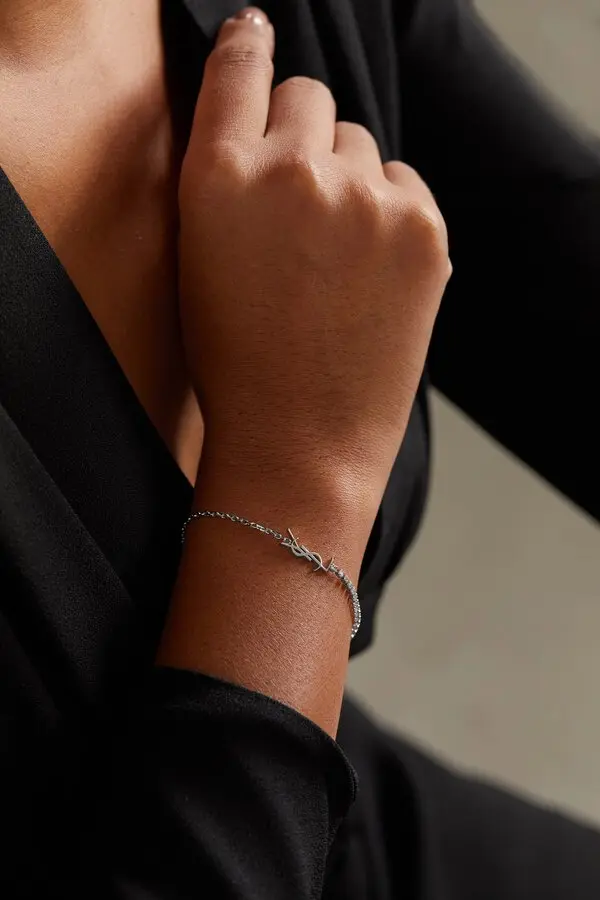 Saint Laurent Tone Crystal Bracelet