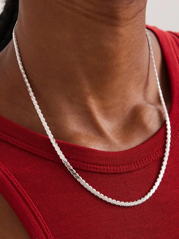 LOREN STEWART Serpentine Sterling Chain Necklace - Silver