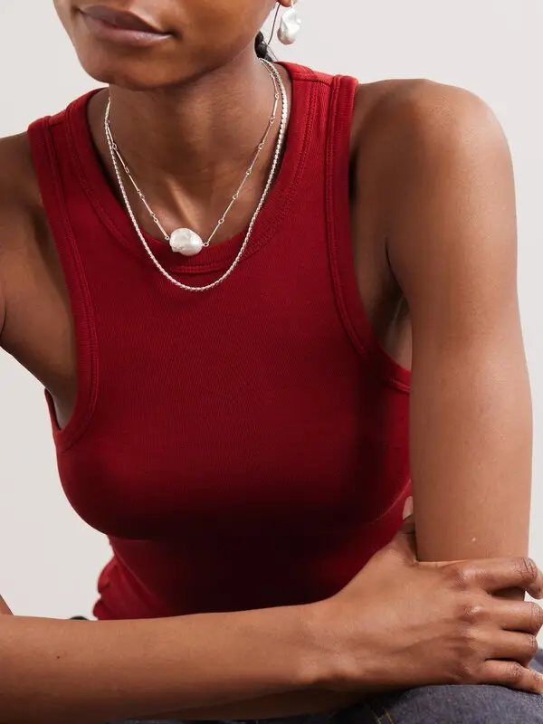 LOREN STEWART Serpentine Sterling Chain Necklace - Silver