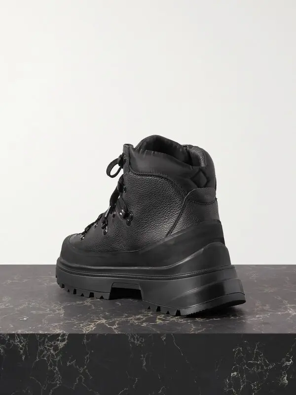 Canada Goose Journey Shell-trimmed Textured-leather Ankle Boots