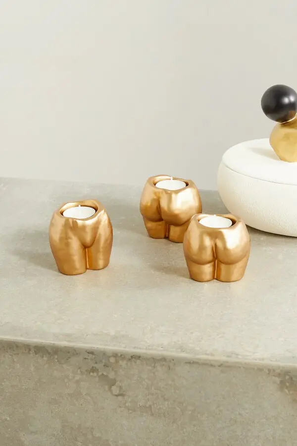 Anissa Kermiche Rock Bottom Set Of Three Ceramic Tea Light Holders