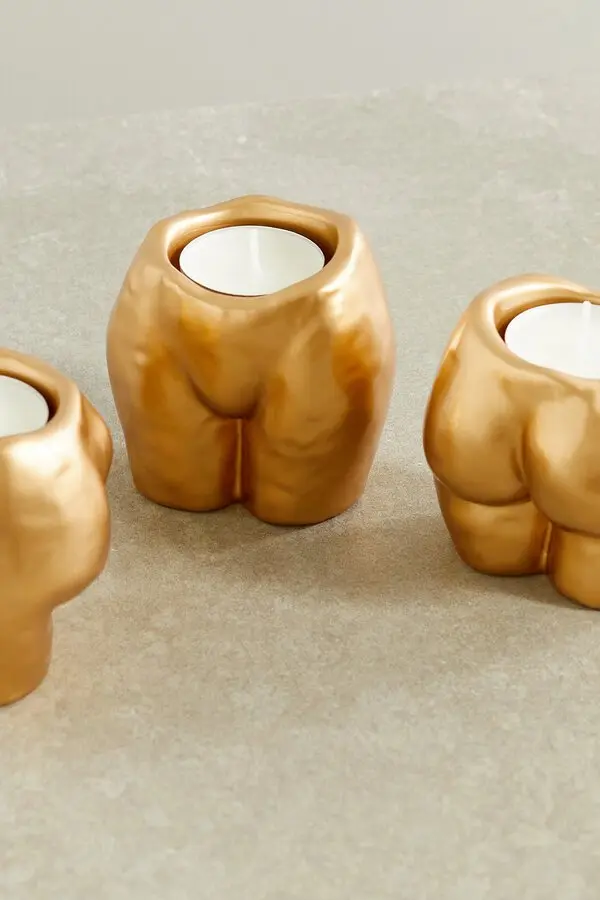 Anissa Kermiche Rock Bottom Set Of Three Ceramic Tea Light Holders