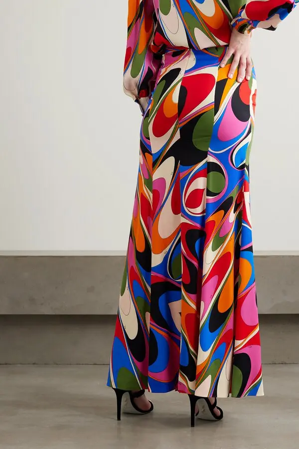 Emilio Pucci Printed Crepe Maxi Skirt