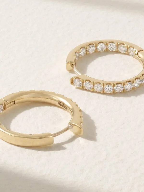 Melissa Kaye Clara Medium 18-karat Diamond Hoop Earrings
