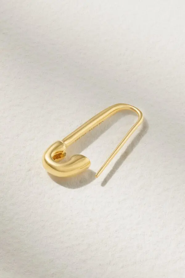 ANITA KO Safety Pin 18-karat Single Earring - Gold