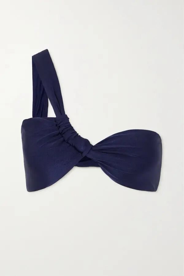 Cult Gaia Charmaine Metallic Bandeau Bikini Top - Blue