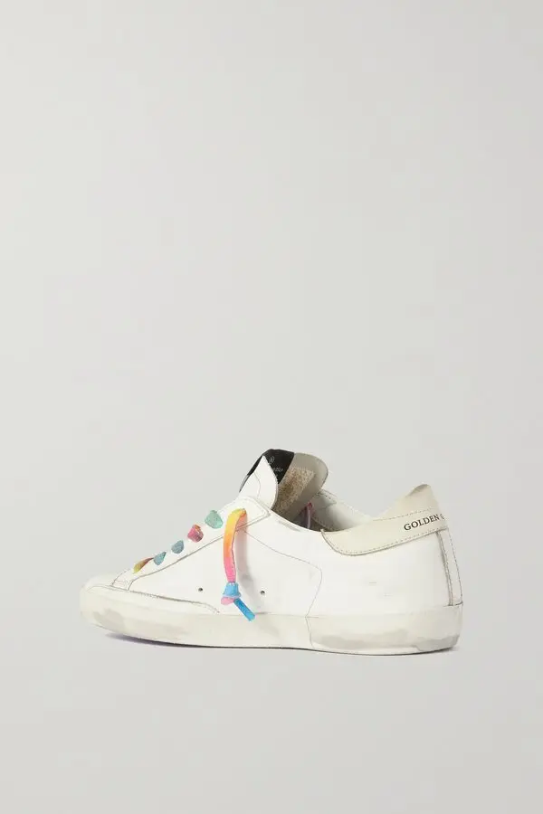GOLDEN GOOSE Superstar Perforated Distressed Leather Sneakers - White