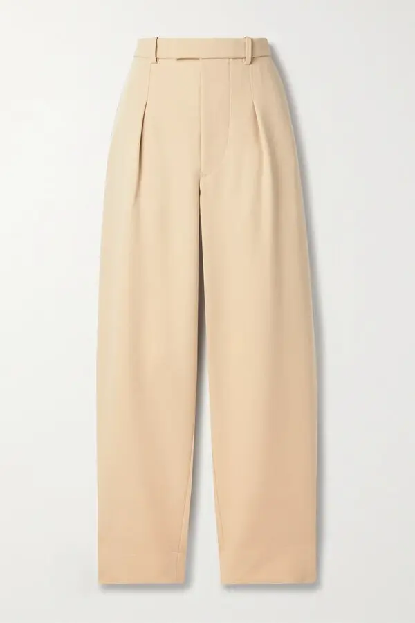 Wardrobe.NYC Hailey Bieber Pleated Wool Wide-leg Trousers