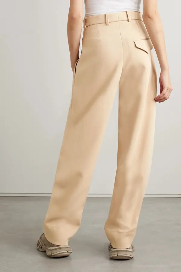 Wardrobe.NYC Hailey Bieber Pleated Wool Wide-leg Trousers