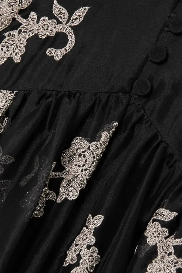 Erdem Tabetha Embroidered Silk-organza Maxi Dress