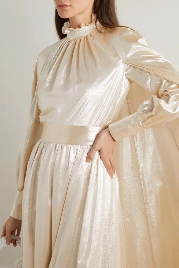 Erdem Macie Cape-effect Belted Gown