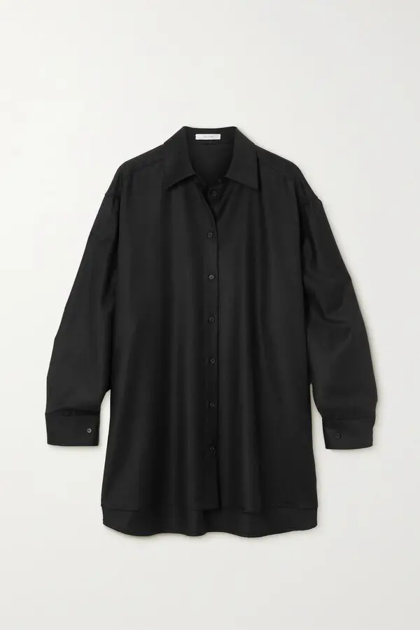 THE ROW Essentials Caroline Oversized Wool Shirt