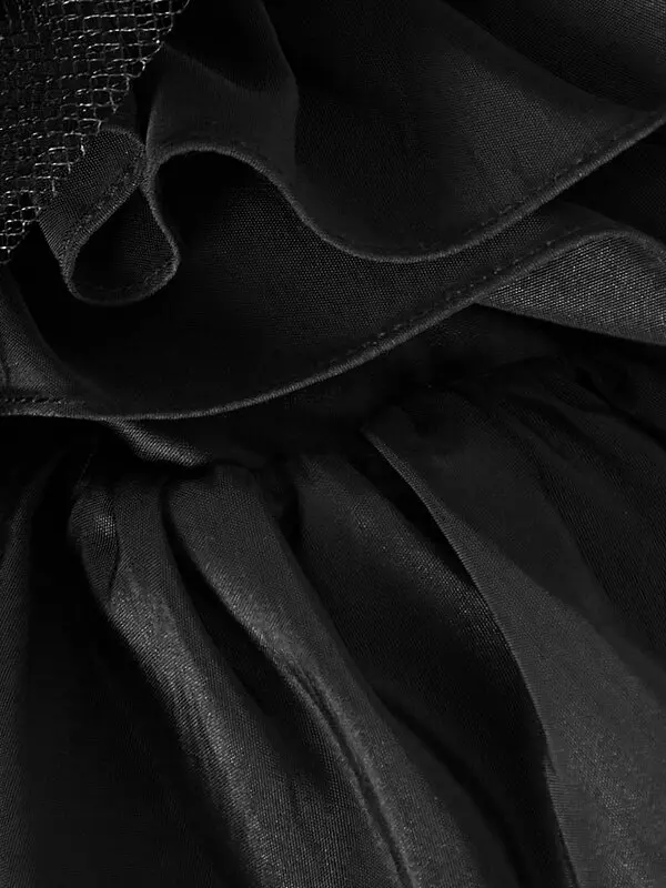 Christopher John Rogers Ruffled Silk-taffeta Top