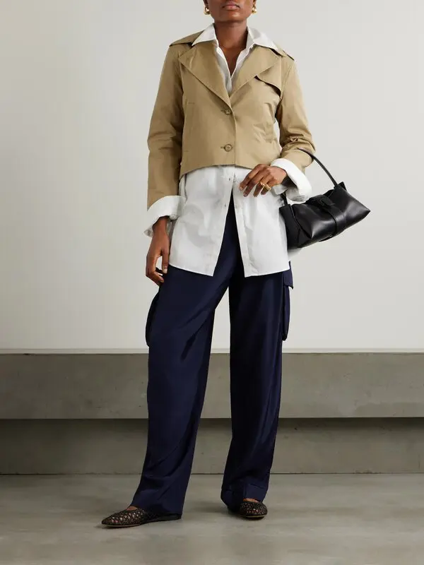 FRAME Cropped Cotton-gabardine Jacket