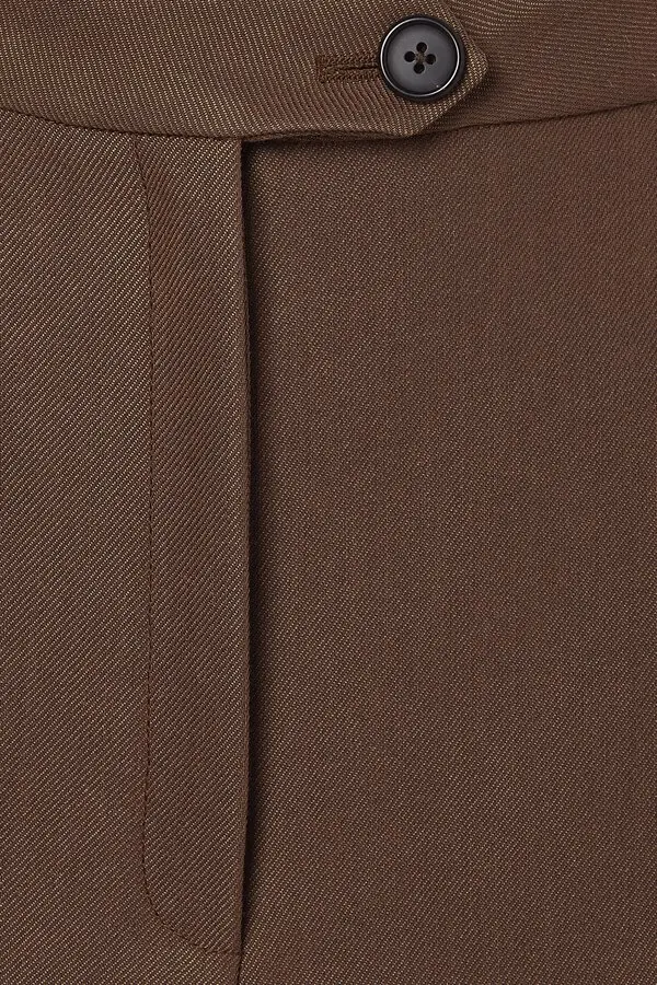 THE ROW Elia Wool And Silk-blend Twill Straight-leg Trousers