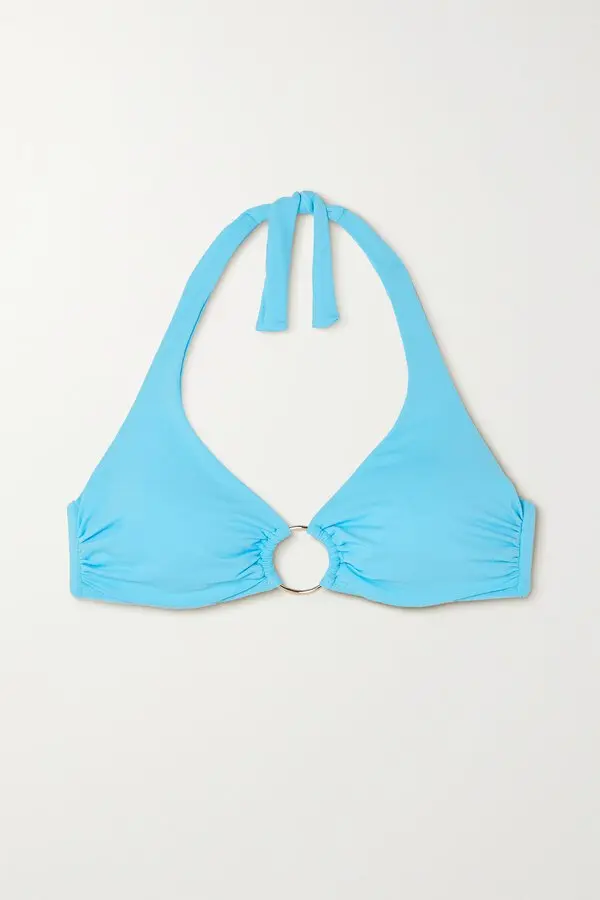 Melissa Odabash Brussels Embellished Halterneck Bikini Top - Blue