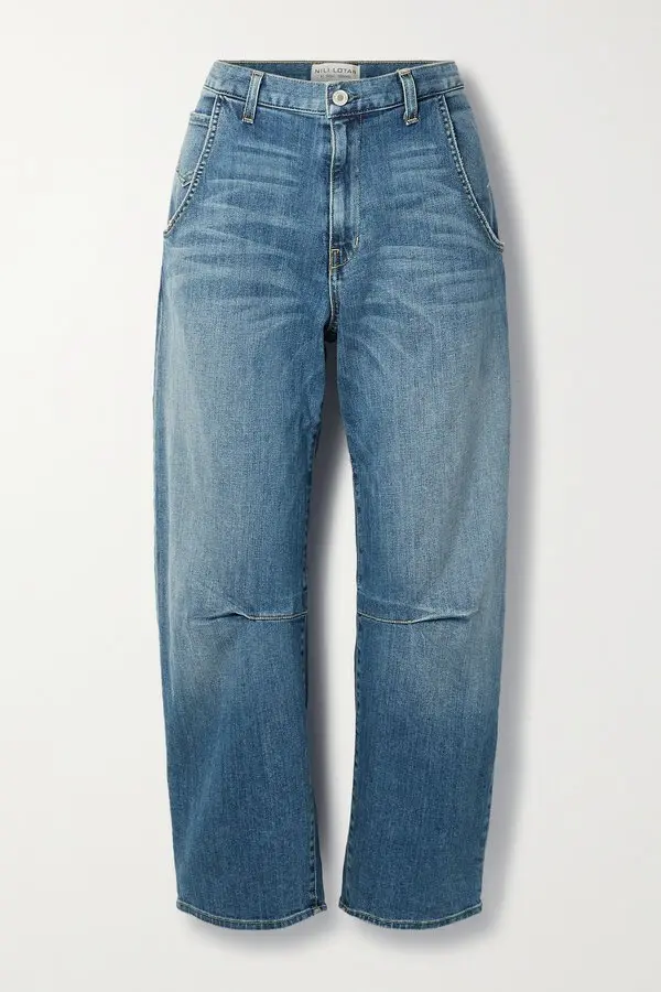 NILI LOTAN Emerson High-rise Tapered Jeans - Blue