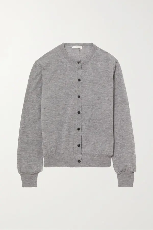 THE ROW Essentials Battersea Cashmere Cardigan - Gray