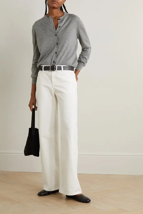 THE ROW Essentials Battersea Cashmere Cardigan - Gray