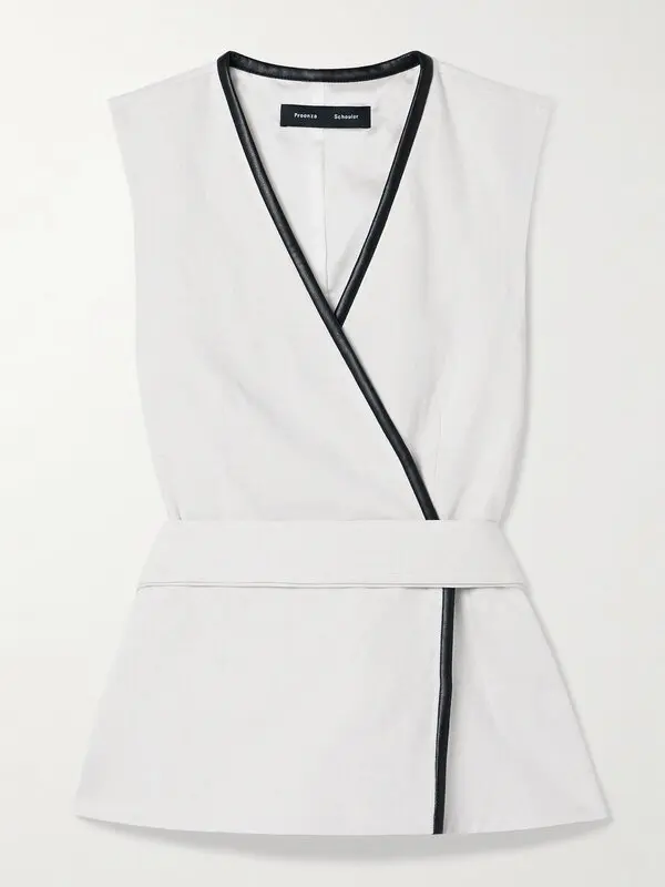 Proenza Schouler Elliot Belted Wrap Top - Ecru