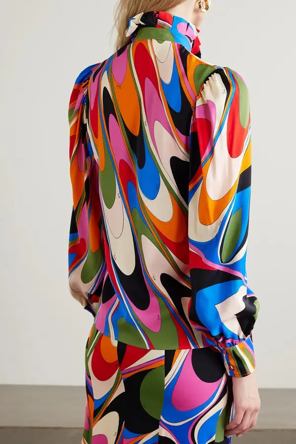 Emilio Pucci Pussy-bow Printed Blouse