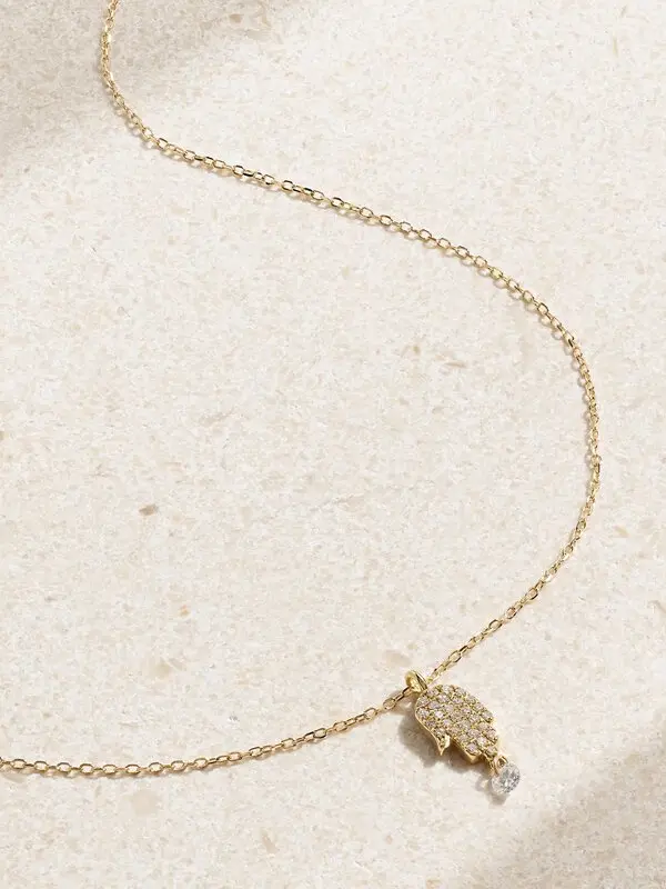 PERSEE Hand Of Fatima 18-karat Diamond Necklace - Gold