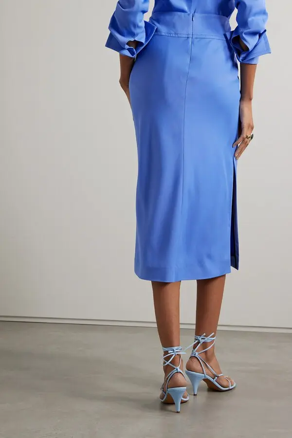 Another Tomorrow Crepe Midi Skirt