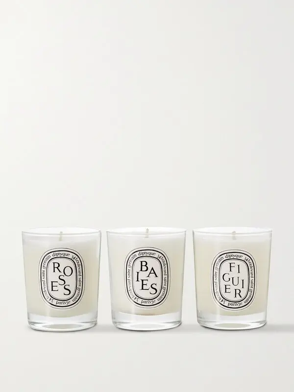 DIPTYQUE Set Of Three Scented Candles, 3 X 70g - White