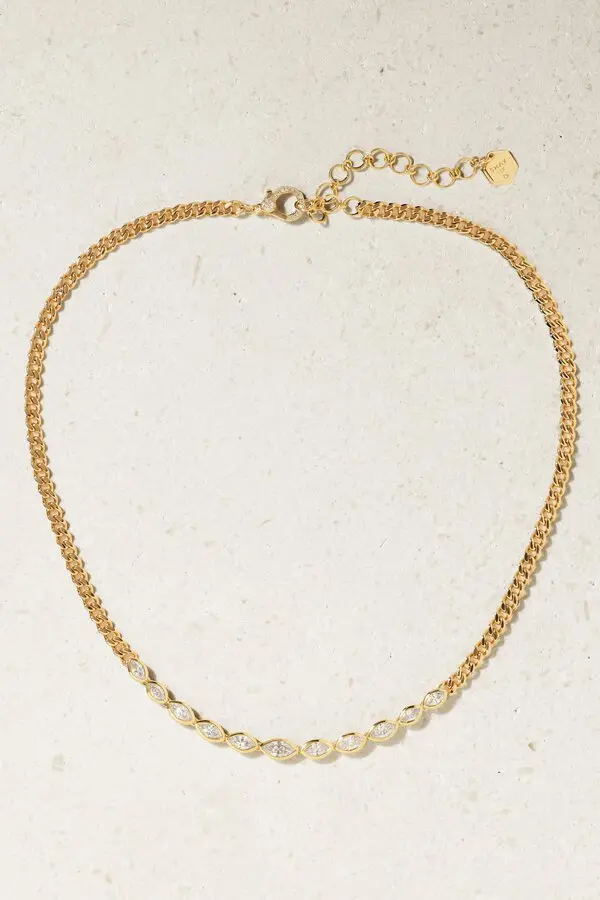 Shay 18-karat Diamond Cuban Link Necklace - Gold